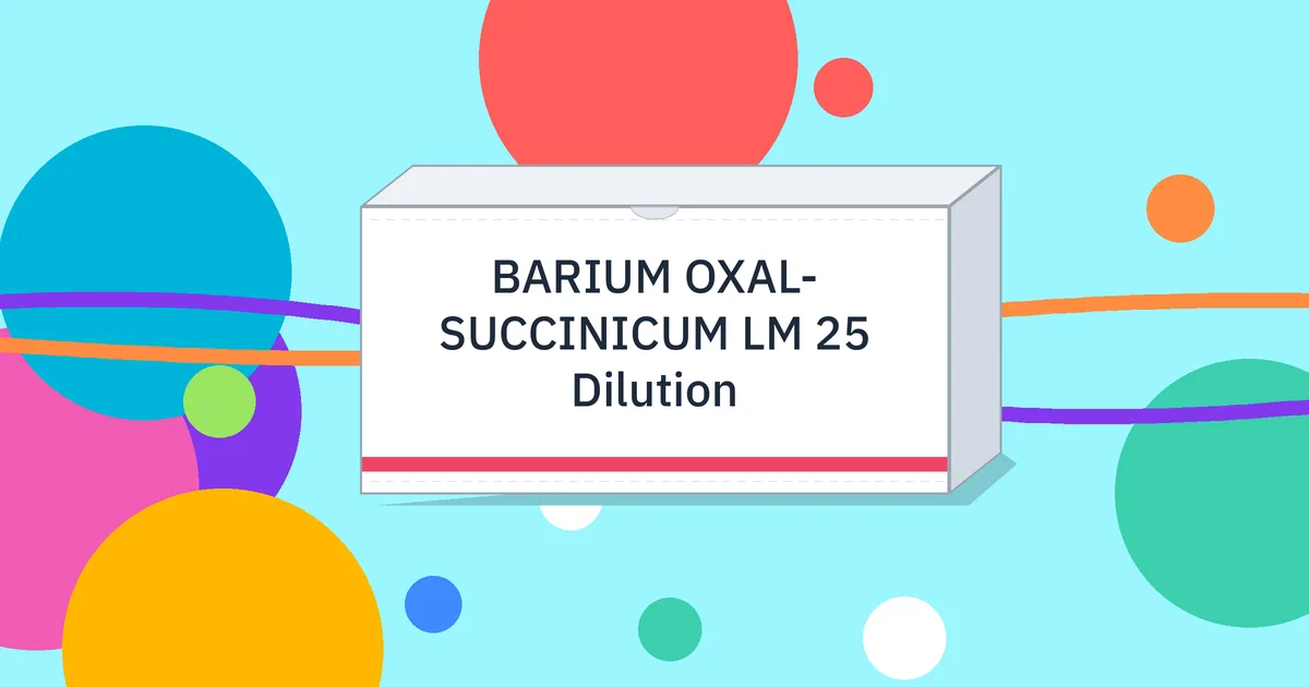 Symbolbild: Packung mit der Aufschrift BARIUM OXAL-SUCCINICUM LM 25 Dilution (PZN 13378740) – Verfügbarkeit und Bezug in Apotheken in Frankfurt am Main