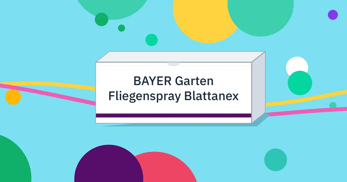 Symbolbild: Packung mit der Aufschrift BAYER Garten Fliegenspray Blattanex (PZN 04882362) – Verfügbarkeit und Bezug in Apotheken in Frankfurt am Main