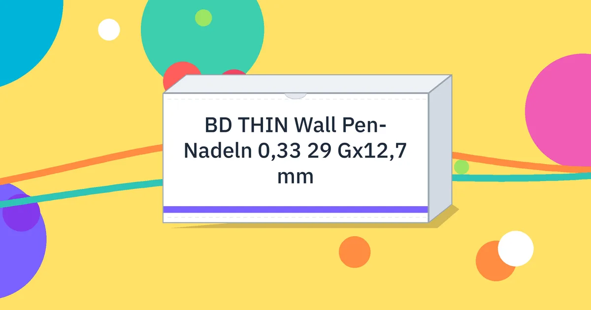 Symbolbild: Packung mit der Aufschrift BD THIN Wall Pen-Nadeln 0,33 29 Gx12,7 mm (PZN 10824854) – Verfügbarkeit und Bezug in Apotheken in Frankfurt am Main