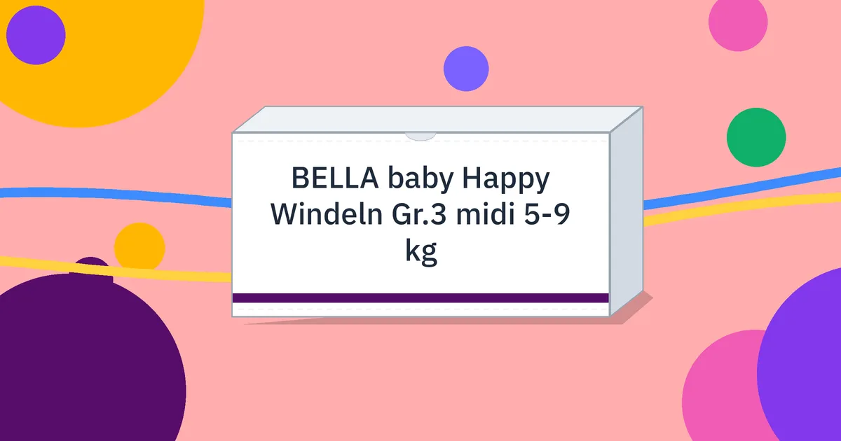 Symbolbild: Packung mit der Aufschrift BELLA baby Happy Windeln Gr.3 midi 5-9 kg (PZN 19876172) – Verfügbarkeit und Bezug in Apotheken in Frankfurt am Main