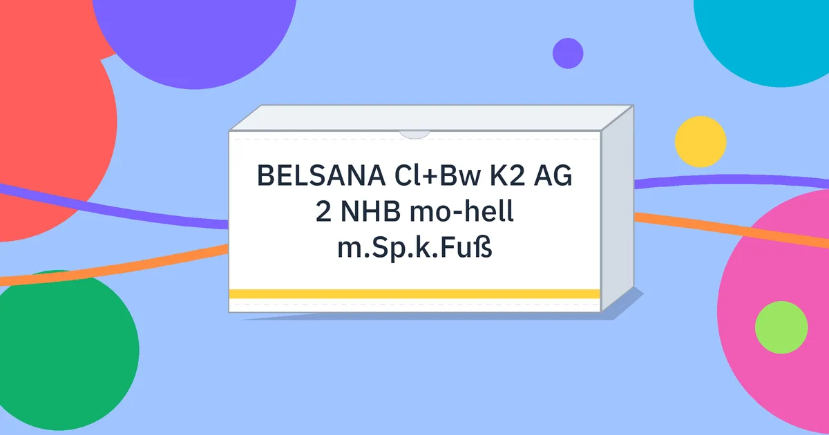 Symbolbild: Packung mit der Aufschrift BELSANA Cl+Bw K2 AG 2 NHB mo-hell m.Sp.k.Fuß (PZN 12243015) – Verfügbarkeit und Bezug in Apotheken in Frankfurt am Main