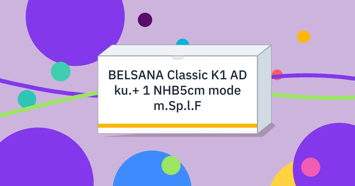 Symbolbild: Packung mit der Aufschrift BELSANA Classic K1 AD ku.+ 1 NHB5cm mode m.Sp.l.F (PZN 19254513) – Verfügbarkeit und Bezug in Apotheken in Frankfurt am Main