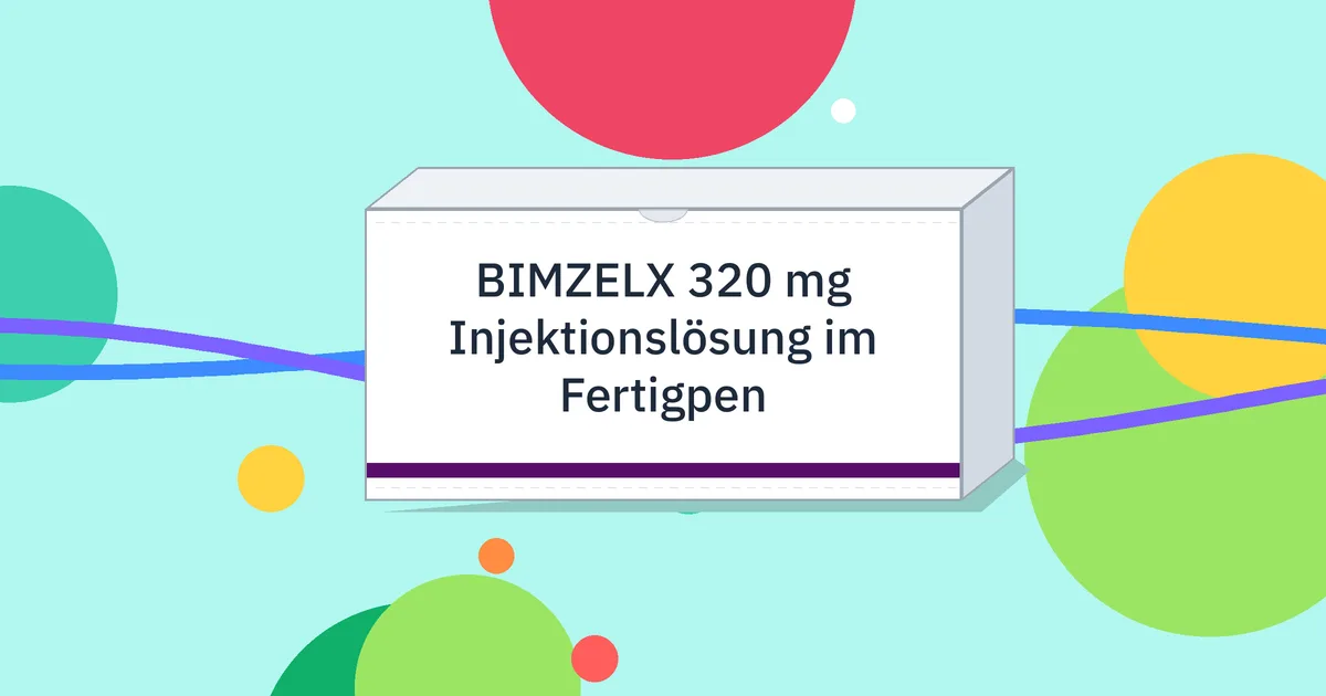 Symbolbild: Packung mit der Aufschrift BIMZELX 320 mg Injektionslösung im Fertigpen (PZN 20002857) – Verfügbarkeit und Bezug in Apotheken in Frankfurt am Main