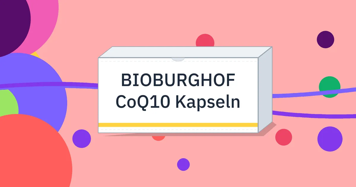 Symbolbild: Packung mit der Aufschrift BIOBURGHOF CoQ10 Kapseln (PZN 19497842) – Verfügbarkeit und Bezug in Apotheken in Frankfurt am Main