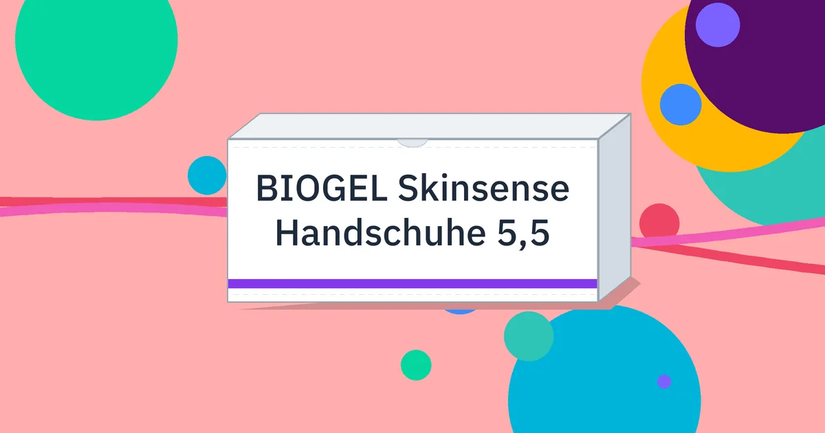 Symbolbild: Packung mit der Aufschrift BIOGEL Skinsense Handschuhe 5,5 (PZN 04702213) – Verfügbarkeit und Bezug in Apotheken in Frankfurt am Main