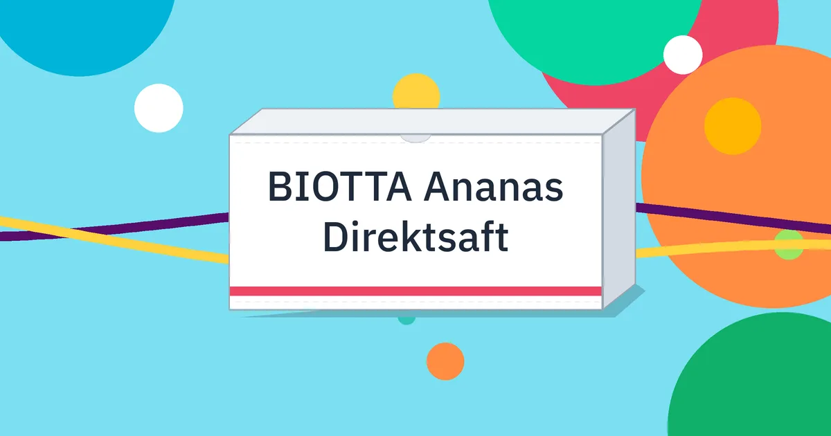 Symbolbild: Packung mit der Aufschrift BIOTTA Ananas Direktsaft (PZN 01047653) – Verfügbarkeit und Bezug in Apotheken in Frankfurt am Main
