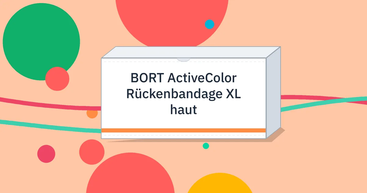 Symbolbild: Packung mit der Aufschrift BORT ActiveColor Rückenbandage XL haut (PZN 05873508) – Verfügbarkeit und Bezug in Apotheken in Frankfurt am Main