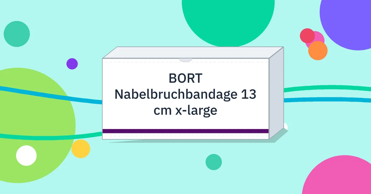 Symbolbild: Packung mit der Aufschrift BORT Nabelbruchbandage 13 cm x-large (PZN 20105557) – Verfügbarkeit und Bezug in Apotheken in Frankfurt am Main