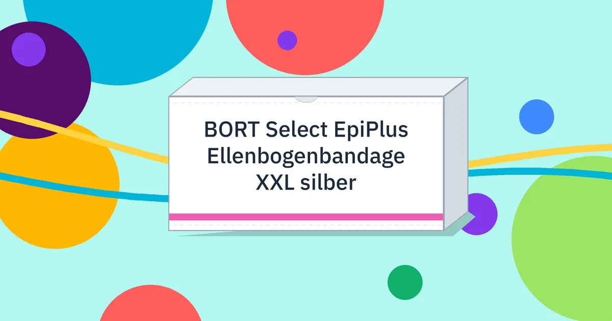 Symbolbild: Packung mit der Aufschrift BORT Select EpiPlus Ellenbogenbandage XXL silber (PZN 04737938) – Verfügbarkeit und Bezug in Apotheken in Frankfurt am Main