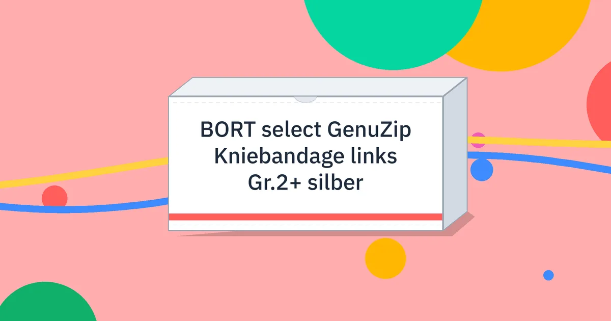 Symbolbild: Packung mit der Aufschrift BORT select GenuZip Kniebandage links Gr.2+ silber (PZN 16843953) – Verfügbarkeit und Bezug in Apotheken in Frankfurt am Main