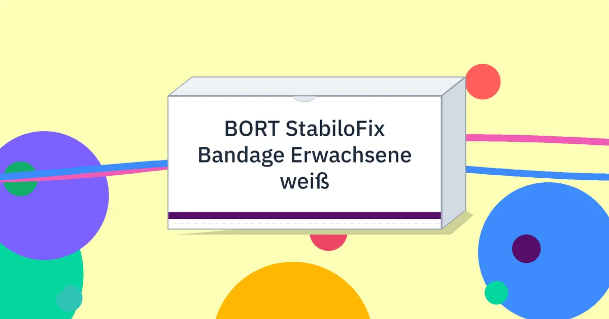 Symbolbild: Packung mit der Aufschrift BORT StabiloFix Bandage Erwachsene weiß (PZN 06084601) – Verfügbarkeit und Bezug in Apotheken in Frankfurt am Main