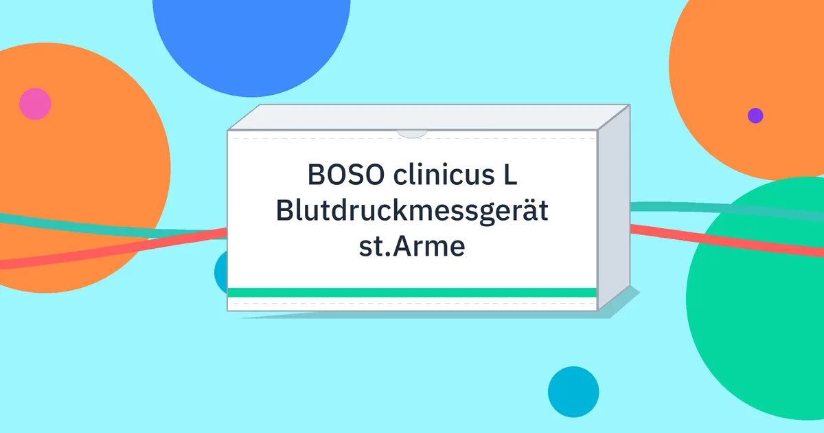 Symbolbild: Packung mit der Aufschrift BOSO clinicus L Blutdruckmessgerät st.Arme (PZN 19832565) – Verfügbarkeit und Bezug in Apotheken in Frankfurt am Main