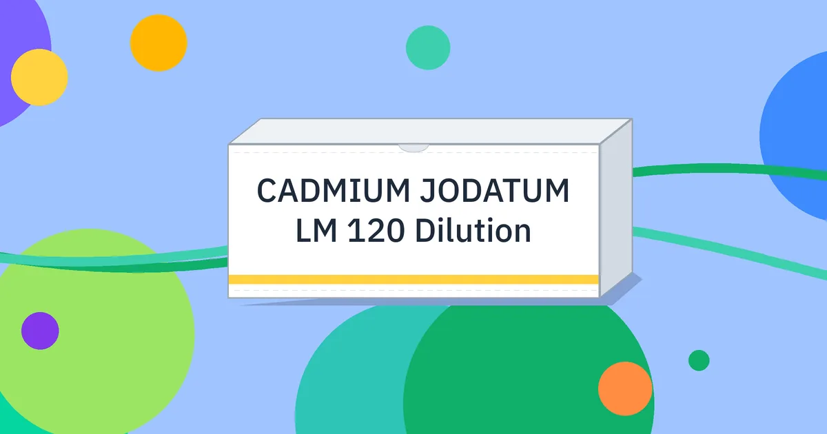 Symbolbild: Packung mit der Aufschrift CADMIUM JODATUM LM 120 Dilution (PZN 12798641) – Verfügbarkeit und Bezug in Apotheken in Frankfurt am Main