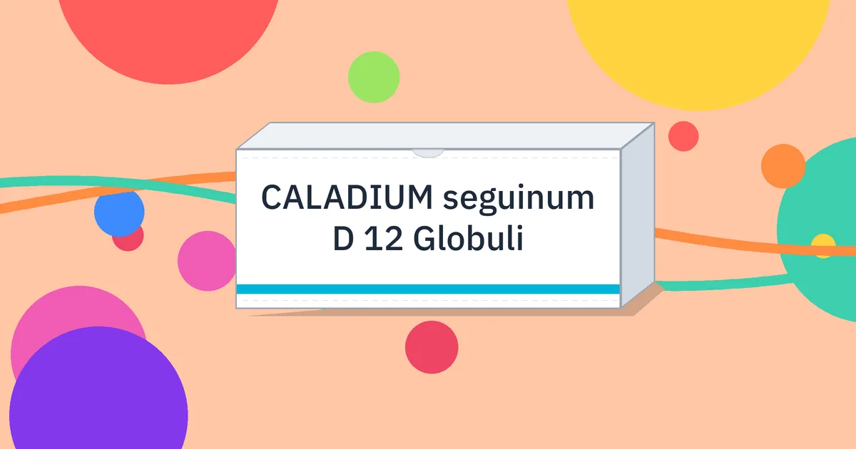 Symbolbild: Packung mit der Aufschrift CALADIUM seguinum D 12 Globuli (PZN 07162674) – Verfügbarkeit und Bezug in Apotheken in Frankfurt am Main