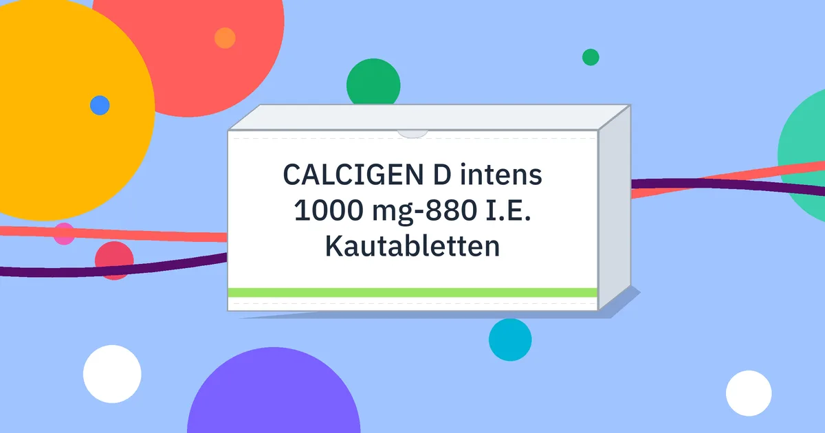 Symbolbild: Packung mit der Aufschrift CALCIGEN D intens 1000 mg-880 I.E. Kautabletten (PZN 00417119) – Verfügbarkeit und Bezug in Apotheken in Frankfurt am Main