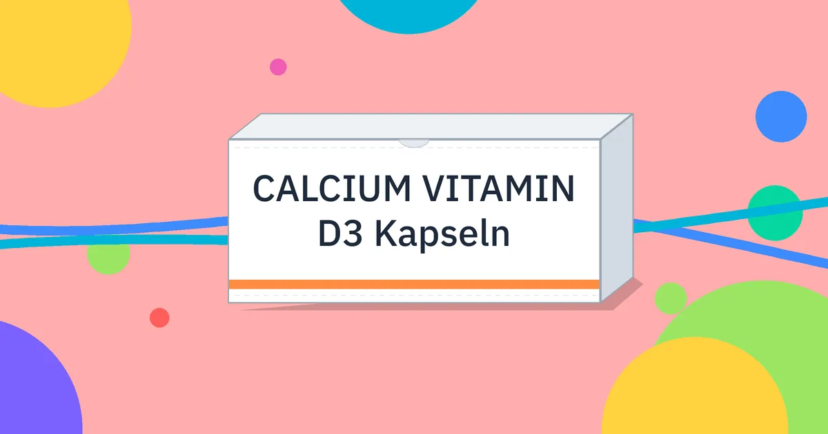 Symbolbild: Packung mit der Aufschrift CALCIUM VITAMIN D3 Kapseln (PZN 14418542) – Verfügbarkeit und Bezug in Apotheken in Frankfurt am Main