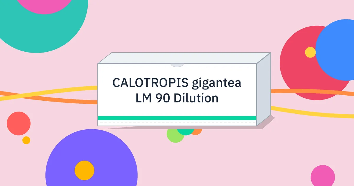 Symbolbild: Packung mit der Aufschrift CALOTROPIS gigantea LM 90 Dilution (PZN 13411408) – Verfügbarkeit und Bezug in Apotheken in Frankfurt am Main
