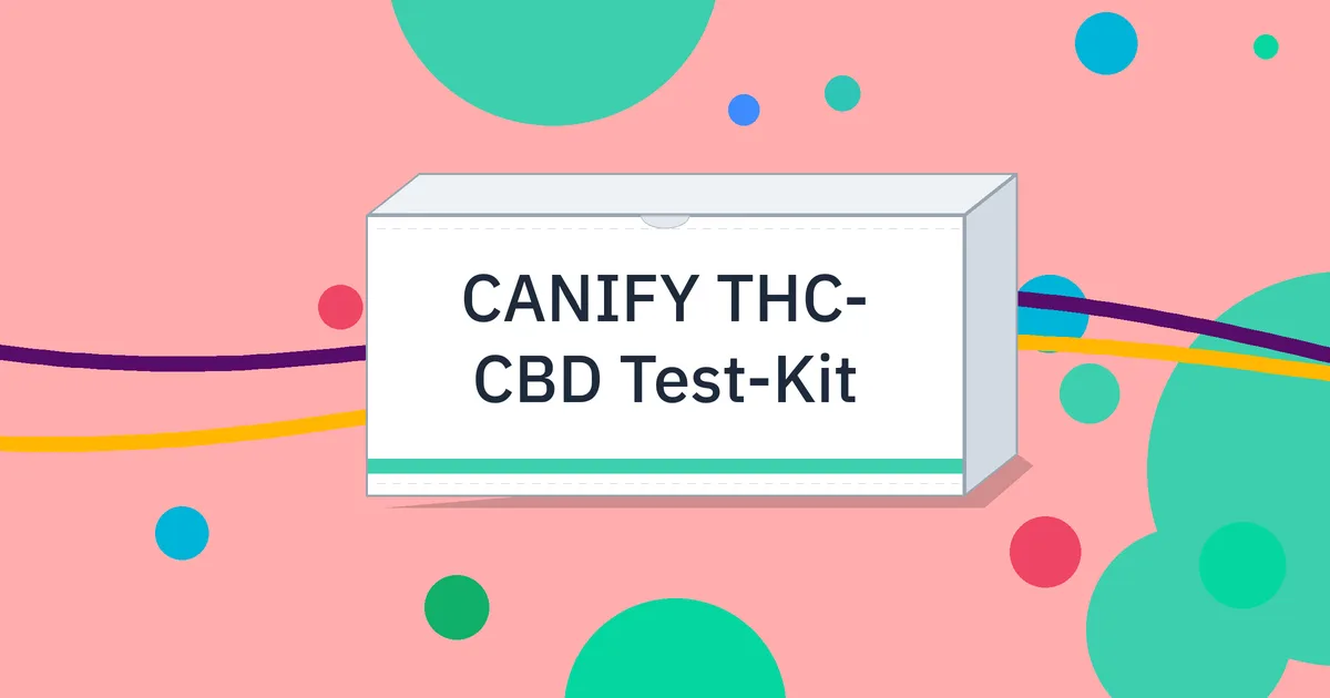 Symbolbild: Packung mit der Aufschrift CANIFY THC-CBD Test-Kit (PZN 19381884) – Verfügbarkeit und Bezug in Apotheken in Frankfurt am Main