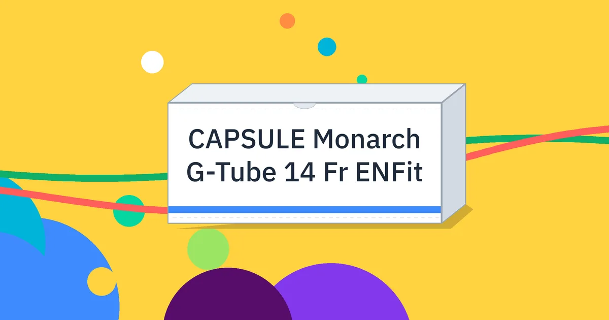 Symbolbild: Packung mit der Aufschrift CAPSULE Monarch G-Tube 14 Fr ENFit (PZN 17601206) – Verfügbarkeit und Bezug in Apotheken in Frankfurt am Main