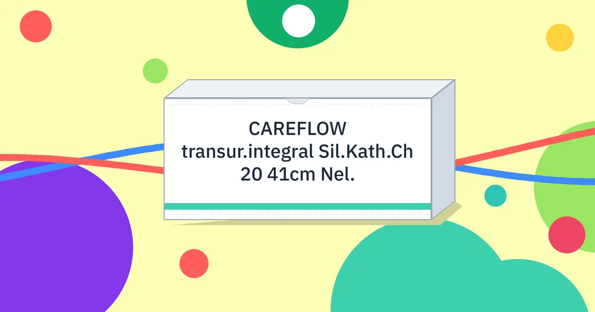 Symbolbild: Packung mit der Aufschrift CAREFLOW transur.integral Sil.Kath.Ch 20 41cm Nel. (PZN 18064489) – Verfügbarkeit und Bezug in Apotheken in Frankfurt am Main
