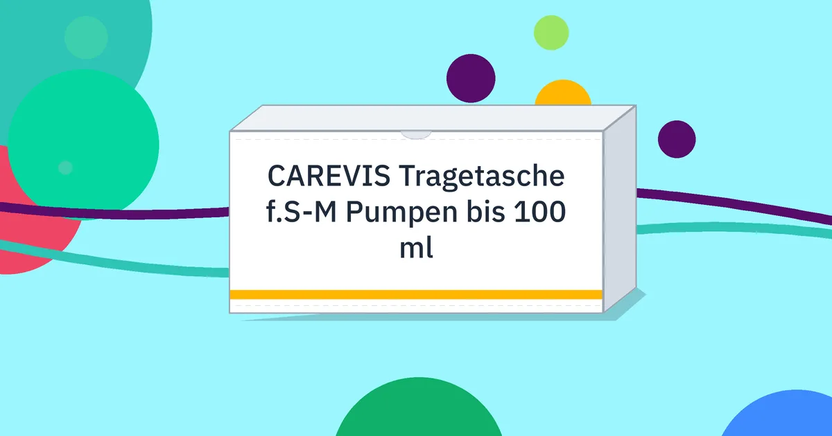 Symbolbild: Packung mit der Aufschrift CAREVIS Tragetasche f.S-M Pumpen bis 100 ml (PZN 08437966) – Verfügbarkeit und Bezug in Apotheken in Frankfurt am Main