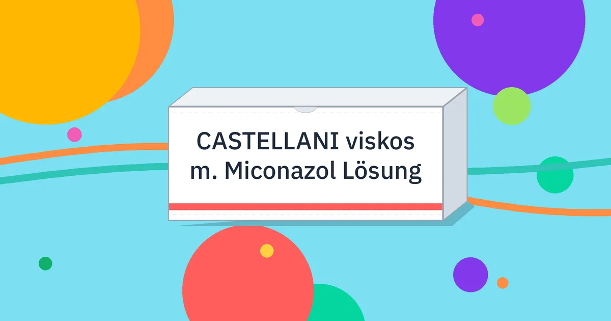 Symbolbild: Packung mit der Aufschrift CASTELLANI viskos m. Miconazol Lösung (PZN 00912787) – Verfügbarkeit und Bezug in Apotheken in Frankfurt am Main