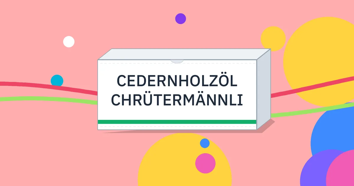 Symbolbild: Packung mit der Aufschrift CEDERNHOLZÖL CHRÜTERMÄNNLI (PZN 07196489) – Verfügbarkeit und Bezug in Apotheken in Frankfurt am Main