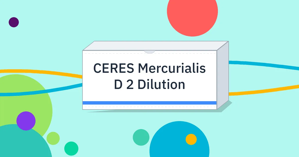 Symbolbild: Packung mit der Aufschrift CERES Mercurialis D 2 Dilution (PZN 01235739) – Verfügbarkeit und Bezug in Apotheken in Frankfurt am Main