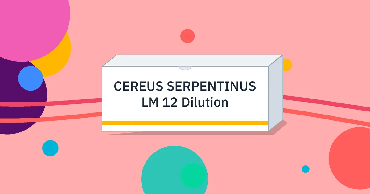 Symbolbild: Packung mit der Aufschrift CEREUS SERPENTINUS LM 12 Dilution (PZN 13437543) – Verfügbarkeit und Bezug in Apotheken in Frankfurt am Main