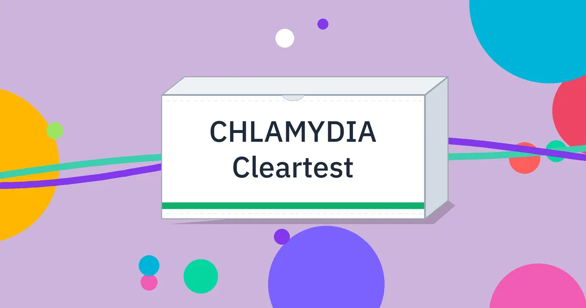 Symbolbild: Packung mit der Aufschrift CHLAMYDIA Cleartest (PZN 05956795) – Verfügbarkeit und Bezug in Apotheken in Frankfurt am Main