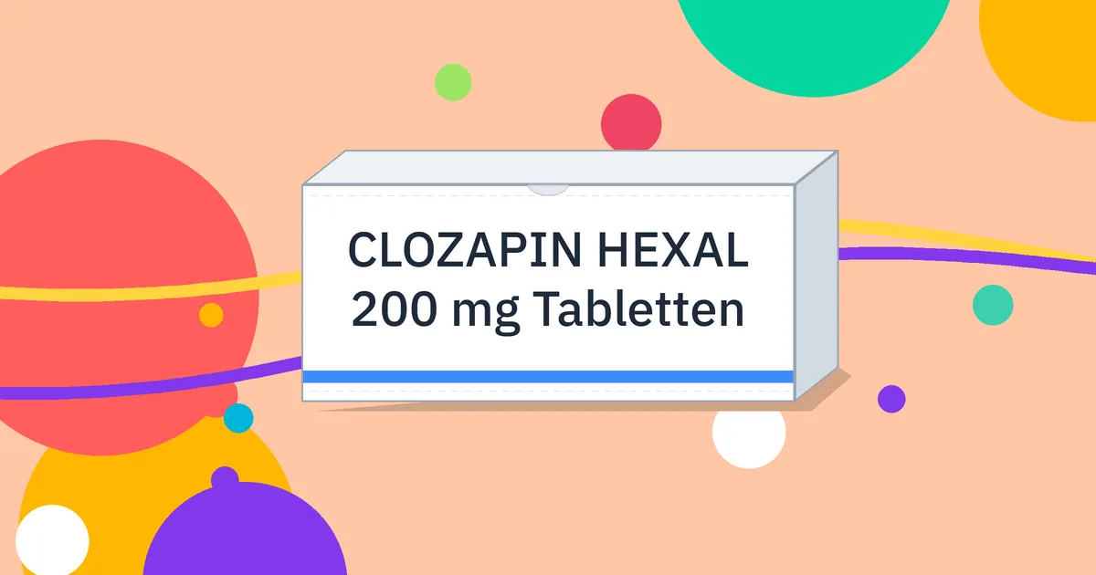 Symbolbild: Packung mit der Aufschrift CLOZAPIN HEXAL 200 mg Tabletten (PZN 04973254) – Verfügbarkeit und Bezug in Apotheken in Frankfurt am Main