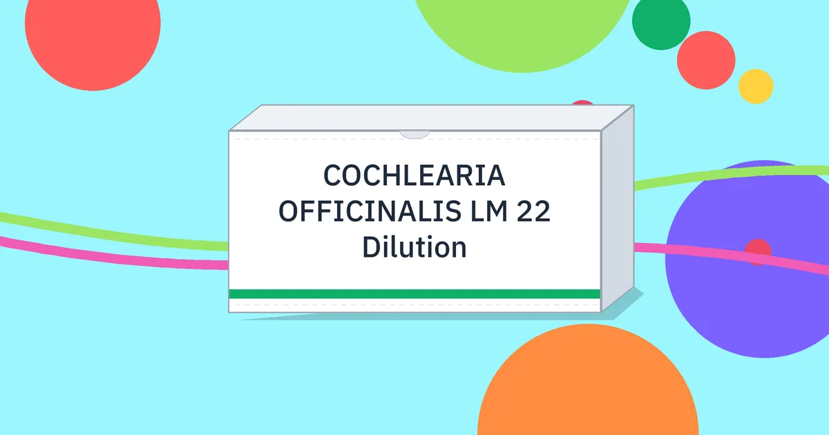 Symbolbild: Packung mit der Aufschrift COCHLEARIA OFFICINALIS LM 22 Dilution (PZN 12829577) – Verfügbarkeit und Bezug in Apotheken in Frankfurt am Main