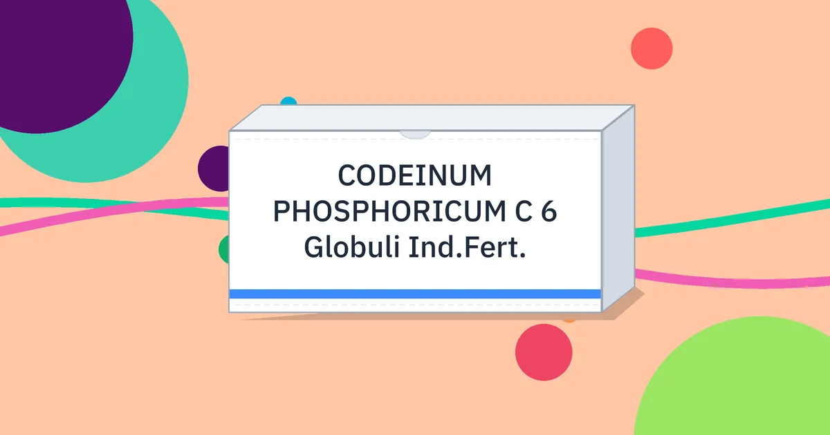 Symbolbild: Packung mit der Aufschrift CODEINUM PHOSPHORICUM C 6 Globuli Ind.Fert. (PZN 17687917) – Verfügbarkeit und Bezug in Apotheken in Frankfurt am Main