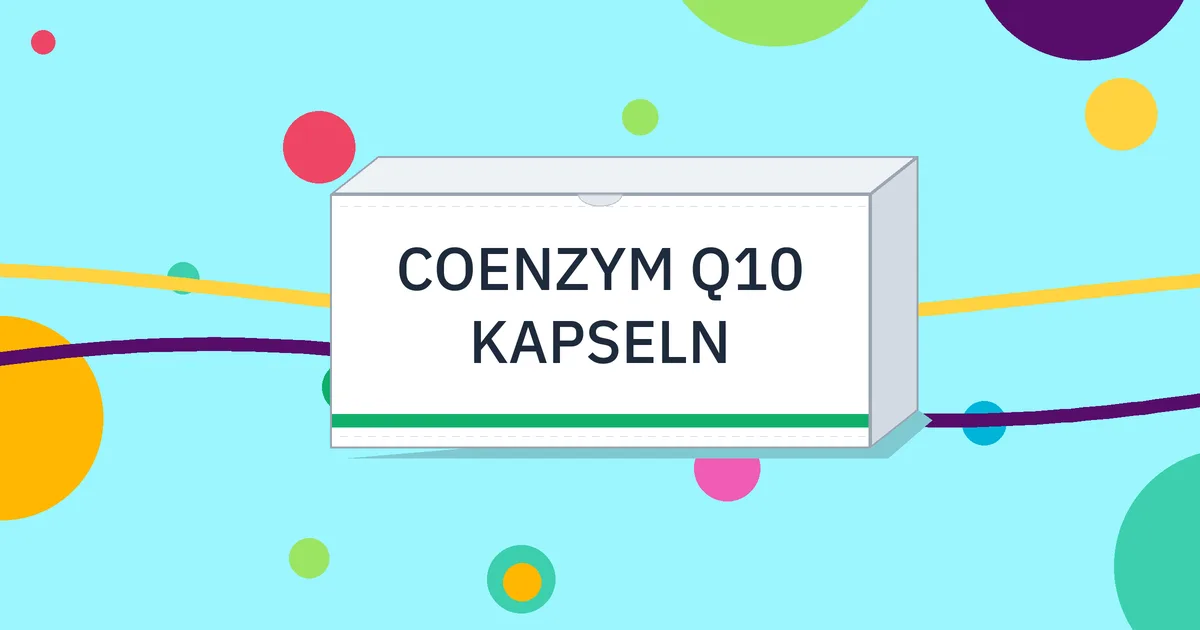 Symbolbild: Packung mit der Aufschrift COENZYM Q10 KAPSELN (PZN 06435118) – Verfügbarkeit und Bezug in Apotheken in Frankfurt am Main