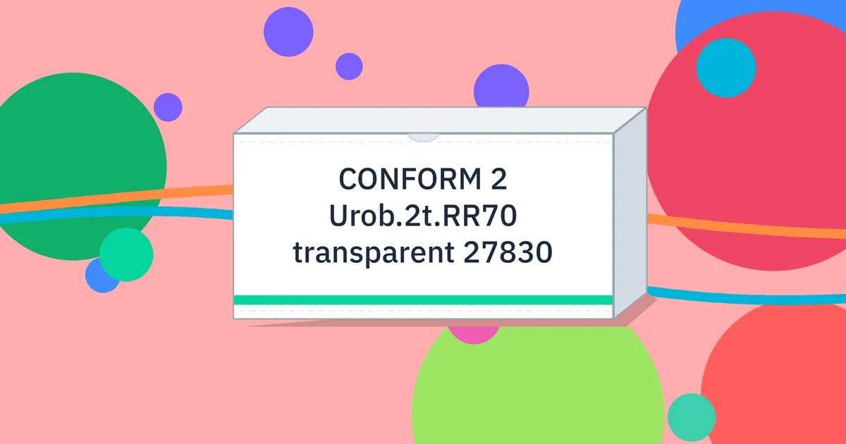 Symbolbild: Packung mit der Aufschrift CONFORM 2 Urob.2t.RR70 transparent 27830 (PZN 03165701) – Verfügbarkeit und Bezug in Apotheken in Frankfurt am Main