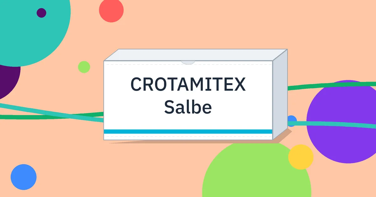 Symbolbild: Packung mit der Aufschrift CROTAMITEX Salbe (PZN 03034086) – Verfügbarkeit und Bezug in Apotheken in Frankfurt am Main