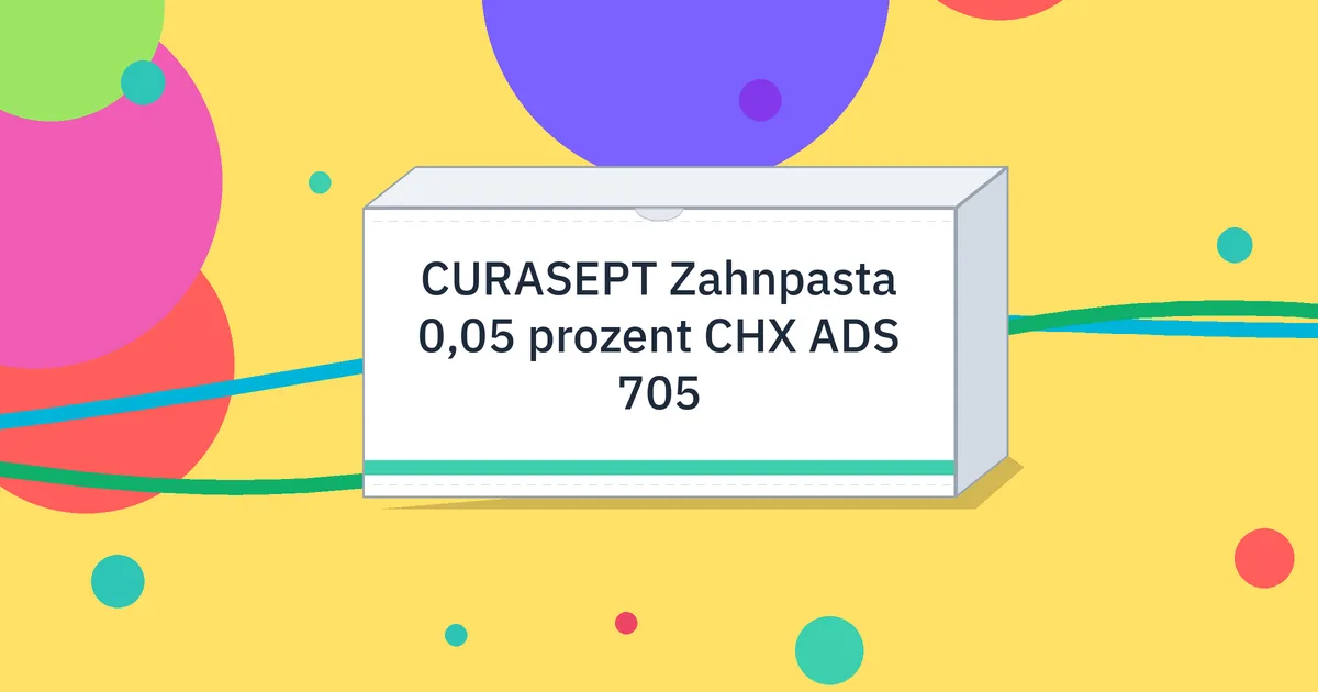 Symbolbild: Packung mit der Aufschrift CURASEPT Zahnpasta 0,05 prozent CHX ADS 705 (PZN 05014024) – Verfügbarkeit und Bezug in Apotheken in Frankfurt am Main