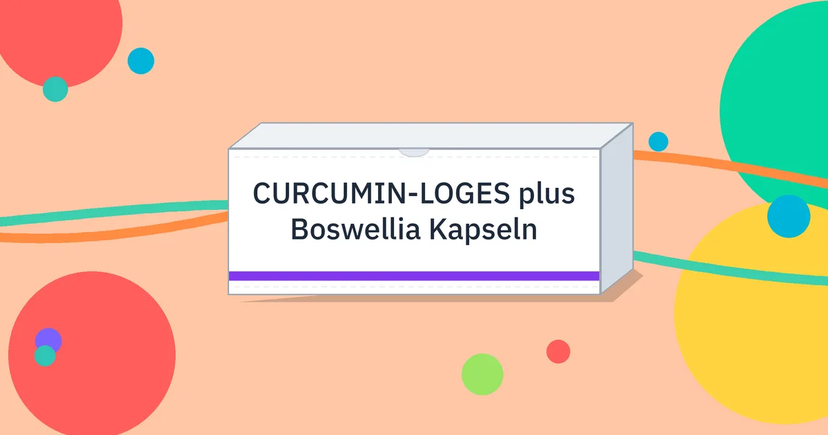 Symbolbild: Packung mit der Aufschrift CURCUMIN-LOGES plus Boswellia Kapseln (PZN 14037231) – Verfügbarkeit und Bezug in Apotheken in Frankfurt am Main