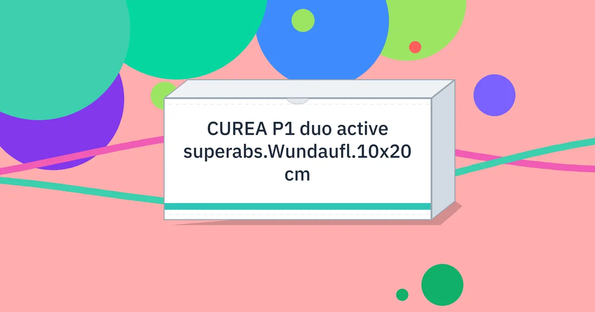 Symbolbild: Packung mit der Aufschrift CUREA P1 duo active superabs.Wundaufl.10x20 cm (PZN 16005175) – Verfügbarkeit und Bezug in Apotheken in Frankfurt am Main