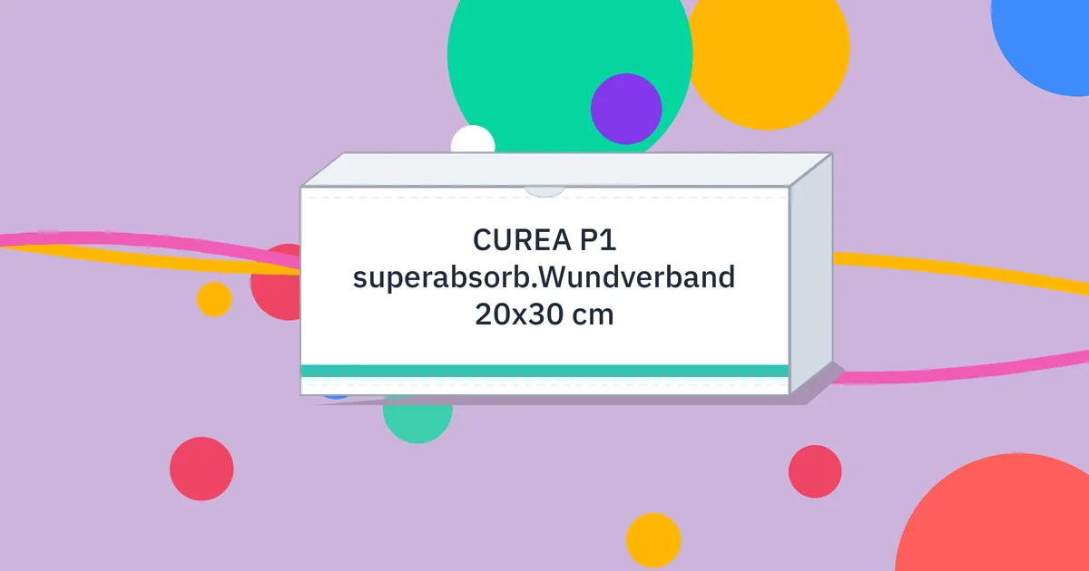 Symbolbild: Packung mit der Aufschrift CUREA P1 superabsorb.Wundverband 20x30 cm (PZN 11114209) – Verfügbarkeit und Bezug in Apotheken in Frankfurt am Main