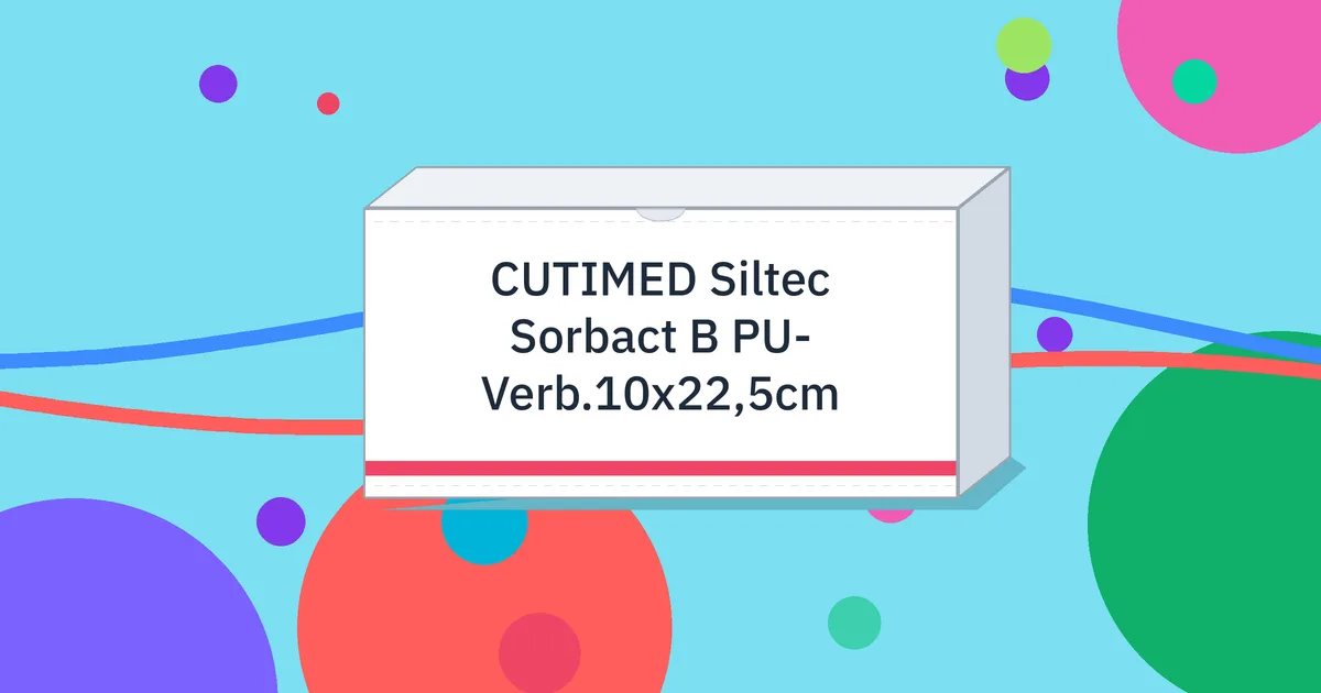 Symbolbild: Packung mit der Aufschrift CUTIMED Siltec Sorbact B PU-Verb.10x22,5cm (PZN 13574398) – Verfügbarkeit und Bezug in Apotheken in Frankfurt am Main