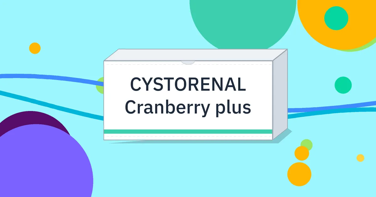 Symbolbild: Packung mit der Aufschrift CYSTORENAL Cranberry plus (PZN 07635730) – Verfügbarkeit und Bezug in Apotheken in Frankfurt am Main
