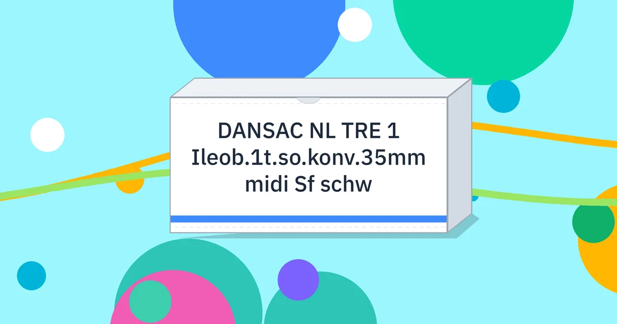 Symbolbild: Packung mit der Aufschrift DANSAC NL TRE 1 Ileob.1t.so.konv.35mm midi Sf schw (PZN 19744967) – Verfügbarkeit und Bezug in Apotheken in Frankfurt am Main