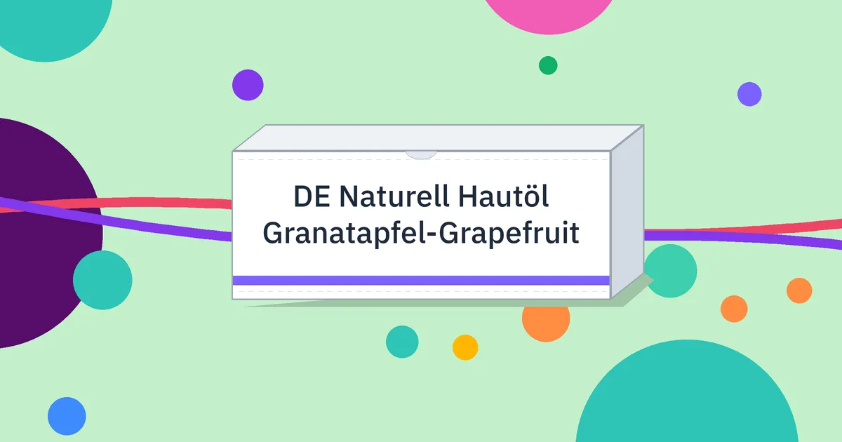 Symbolbild: Packung mit der Aufschrift DE Naturell Hautöl Granatapfel-Grapefruit (PZN 06100228) – Verfügbarkeit und Bezug in Apotheken in Frankfurt am Main