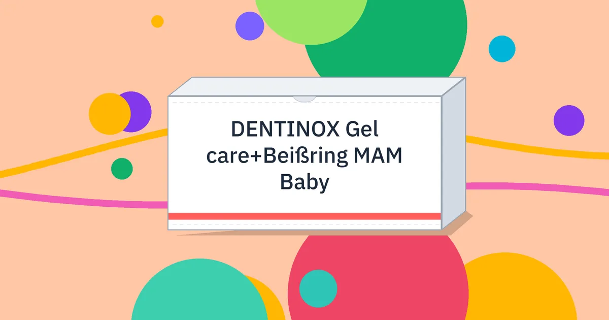 Symbolbild: Packung mit der Aufschrift DENTINOX Gel care+Beißring MAM Baby (PZN 20633345) – Verfügbarkeit und Bezug in Apotheken in Frankfurt am Main