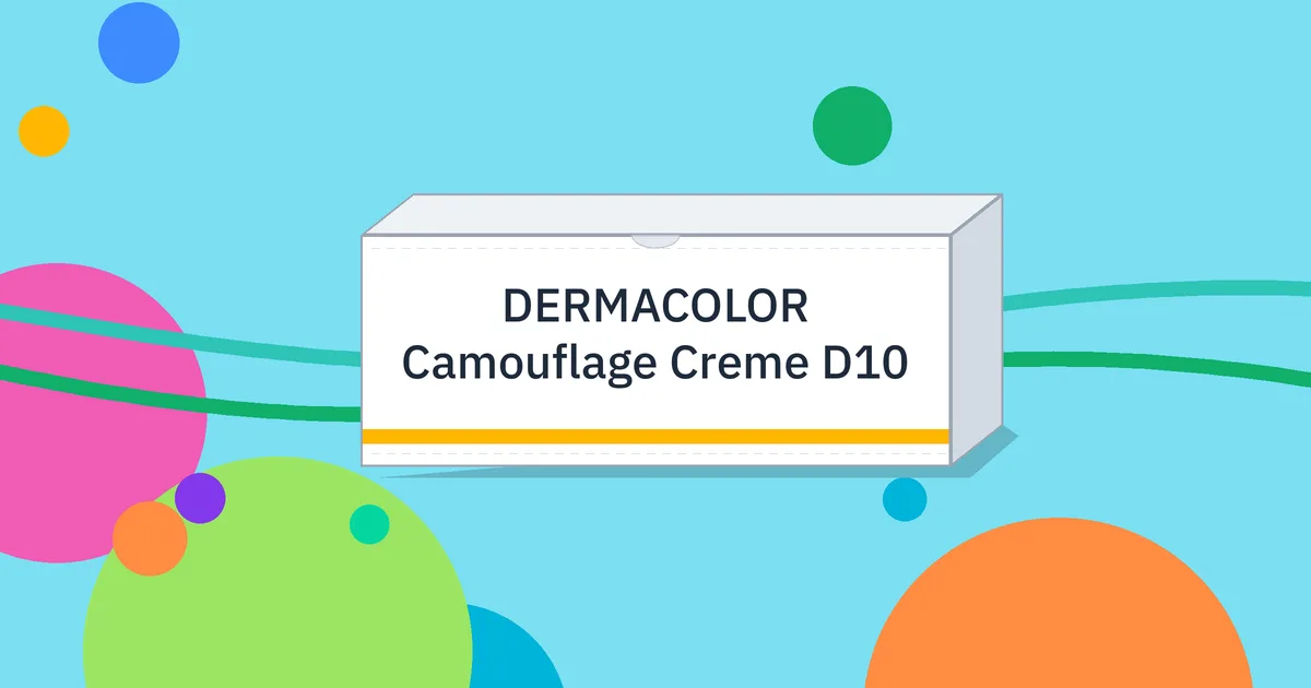 Symbolbild: Packung mit der Aufschrift DERMACOLOR Camouflage Creme D10 (PZN 15819177) – Verfügbarkeit und Bezug in Apotheken in Frankfurt am Main