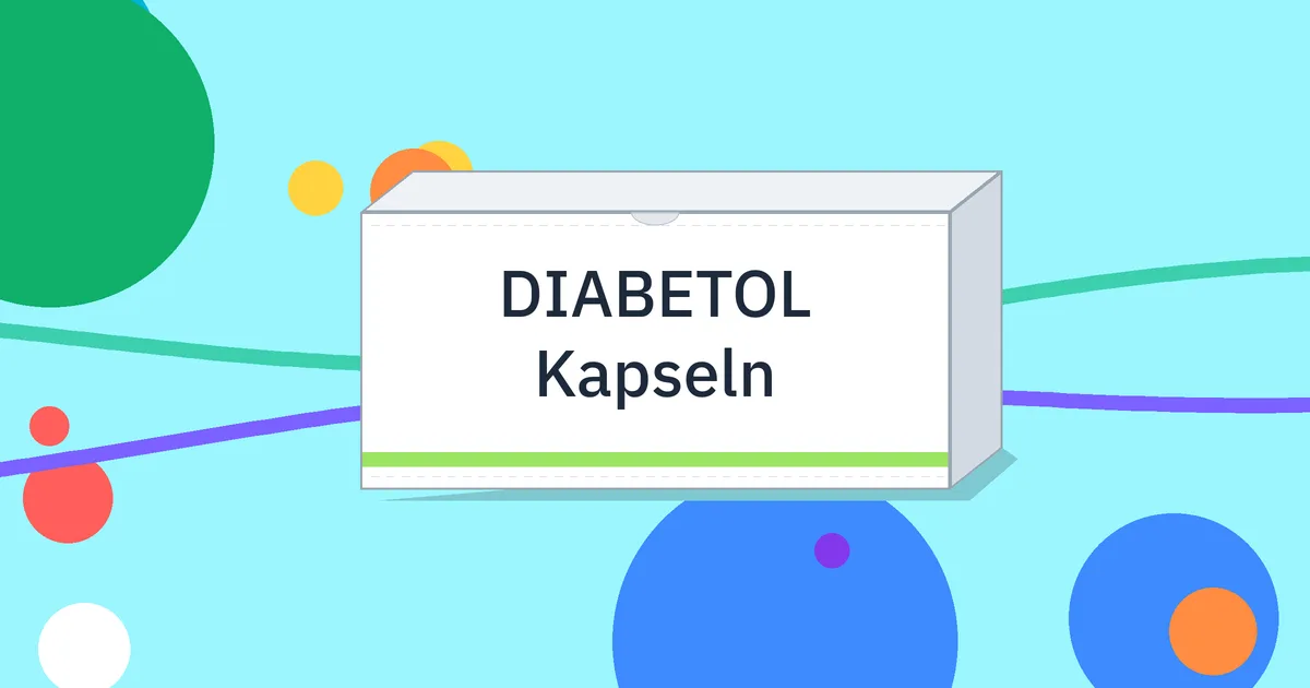 Symbolbild: Packung mit der Aufschrift DIABETOL Kapseln (PZN 03932945) – Verfügbarkeit und Bezug in Apotheken in Frankfurt am Main