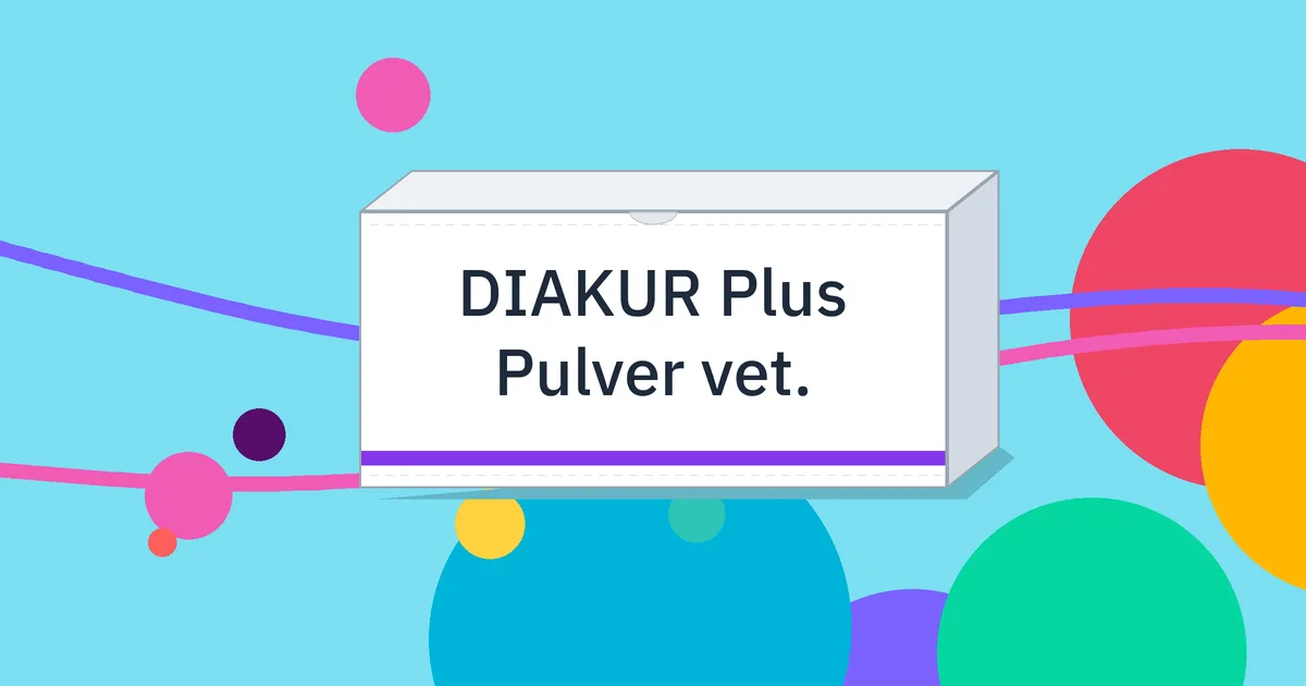 Symbolbild: Packung mit der Aufschrift DIAKUR Plus Pulver vet. (PZN 02494199) – Verfügbarkeit und Bezug in Apotheken in Frankfurt am Main