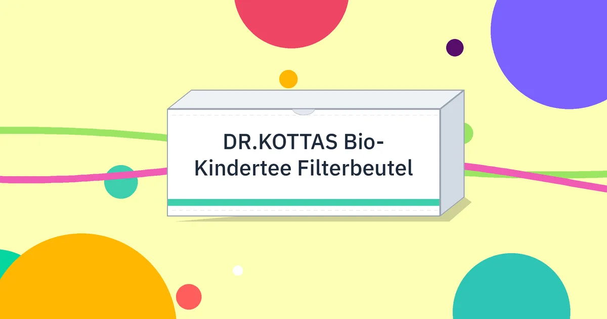 Symbolbild: Packung mit der Aufschrift DR.KOTTAS Bio-Kindertee Filterbeutel (PZN 09919704) – Verfügbarkeit und Bezug in Apotheken in Frankfurt am Main