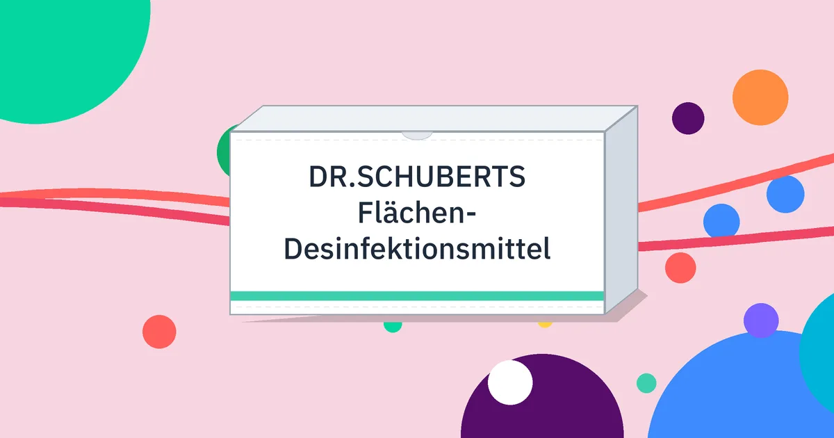 Symbolbild: Packung mit der Aufschrift DR.SCHUBERTS Flächen-Desinfektionsmittel (PZN 16614891) – Verfügbarkeit und Bezug in Apotheken in Frankfurt am Main